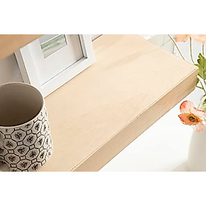 Kate and Laurel Havlock Modern Floating, Mid-Century Bathroom and Kitchen Shelves for Storage and Display, Set of, 2 Piece 24 x 8, Natural Wood