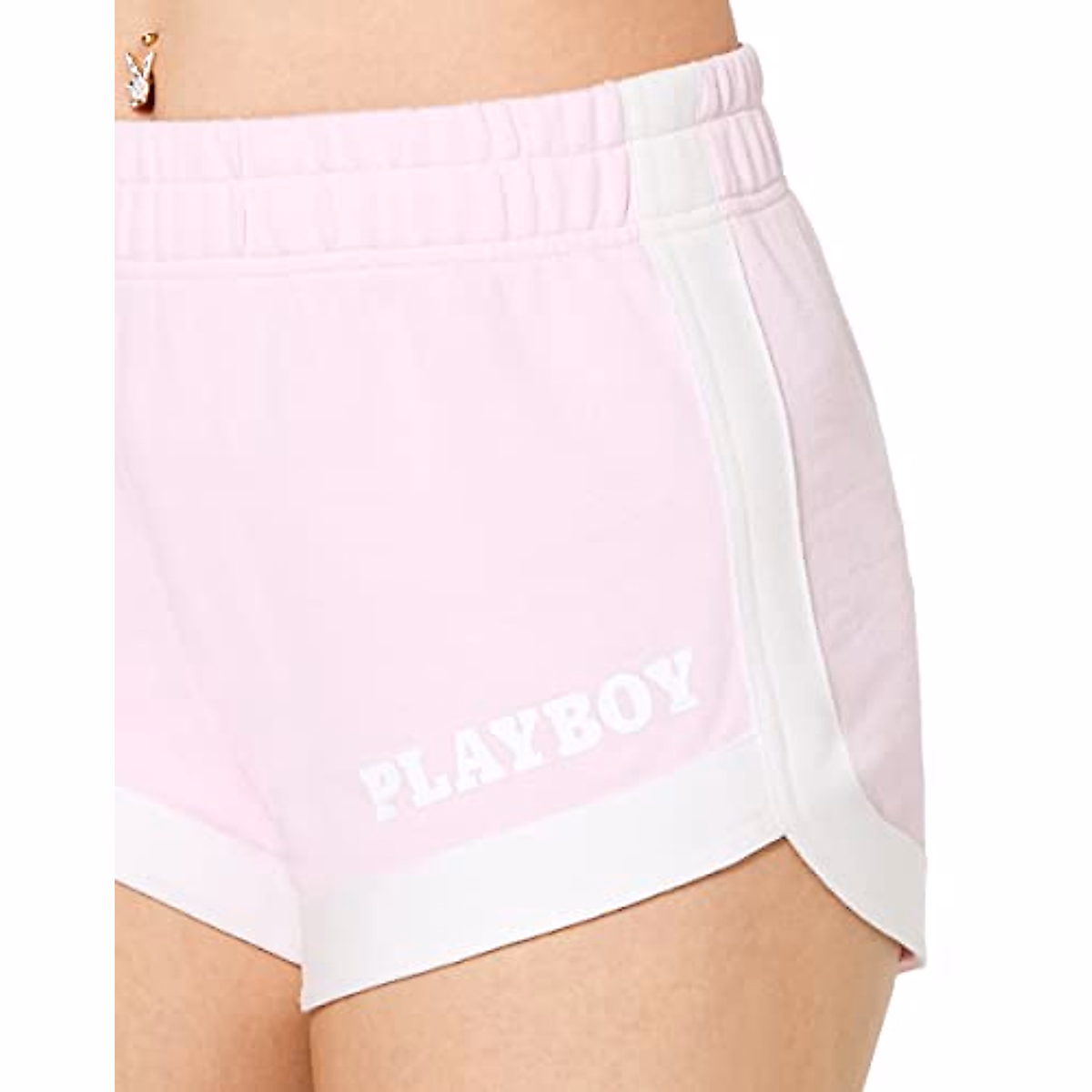 Spencer's Playboy Dolphin Shorts Pink | Officially Licensed | Exclusively at Spencer's | Relaxed fit | Elastic Waist Closure| Machine wash | Imported - L
