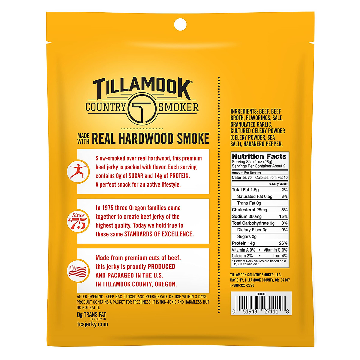 Tillamook Country Smoker Zero Sugar Spicy Jalapeño Keto Friendly Smoked Sausages, 10 Ounce (Pack of 2)