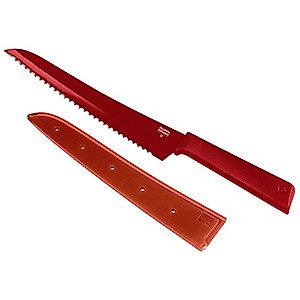 Kuhn Rikon Color Plus Bread Knife, Red
