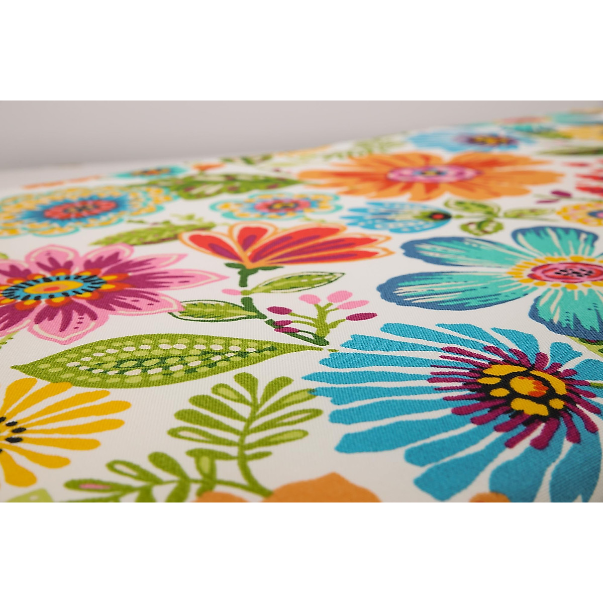 Pillow Perfect Bright Floral Indoor/Outdoor Chair Seat Cushion Tufted, Weather, and Fade Resistant, 19" x 19", Blue/Purple Gregoire 2 Count