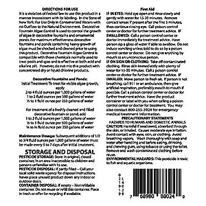 Fountain Algaecide and Clarifier - 64oz - Kills and Inhibits All Types of Algae Growth, Formulated for Small Ponds and Water Features, Treats up to 64,000 Gallons