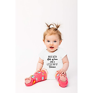 Made With Lots Of Love And A Little Bit Of Science - Funny Baby Essentials Bodysuit Romper (Newborn, White)