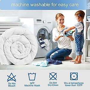 Cozynight Down Alternative Comforter-All Season Full Comforters Duvet Insert with Corner Tabs-Lightweight Breathable Reversible White Comforter 82x86 inches