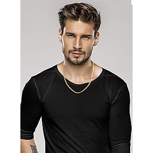 Miabella Solid 18K Gold Over 925 Sterling Silver Italian 5mm Diamond-Cut Cuban Link Curb Chain Necklace for Women Men, Made in Italy (24 Inches)