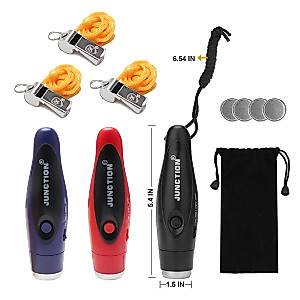 Electronic Whistle, 3 Pack Handheld Electronic Whistles Electric Whistle with Lanyard Three Tone Distinct High Volume Outdoor Sport Whistle for Coaches, Referees, P.E. Teacher