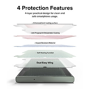 Ringke Dual Easy Wing [2 Pack] Compatible with Samsung Galaxy S23 Ultra 5G (2023), Premium Full Cover Film Case Friendly Screen Protector with Easy Application Kit