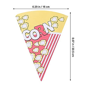 Popcorn Paper Bag Popcorn Bags, Triangle Popcorn Bags for Family Movie Night Baseball Themed Carnival Christmas Birthday Party 50 Pcs Popcorn Favor Bags