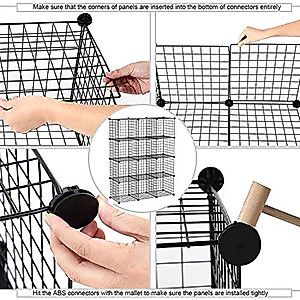 C&AHOME Wire Cube Storage, 12-Cube Organizer Metal, C Grids Storage Bins Shelving, Modular Bookshelf Shelf, Closet Cabinet Ideal for Bedroom, Office 36.6”L x 12.4”W 48.4”H Black