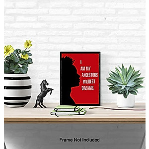 Motivational Black Wall Decor - African American Art - Inspirational Quotes Wall Art for Boys Bedroom, Teens Room, Living Room, Office - Gift for Men, Afro Americans - 8x10 Black Power Poster