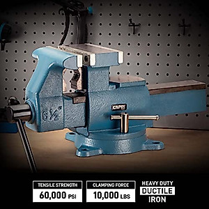 Capri Tools 8 in. Reversible Bench Vise, 8 in. Jaw Width, 8.3 in. & 12.2 in. Jaw Opening