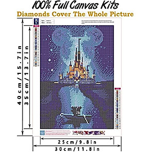 QUITEDEW Cartoon Diamond Painting Kits for Adults,Anime Diamond Art,Castle Diamond Painting.Home Interior Decoration Diamond Painting, Size 12 * 16 Inch.