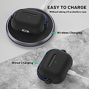 Maxjoy for AirPods Pro 2nd Generation Case Cover, AirPods Pro 2/Pro Creative Headset Earphone Protective Case with Secure Lock & Keychain Compatible with Apple Airpods Pro 2 2023 2022/Pro 2019, Blue