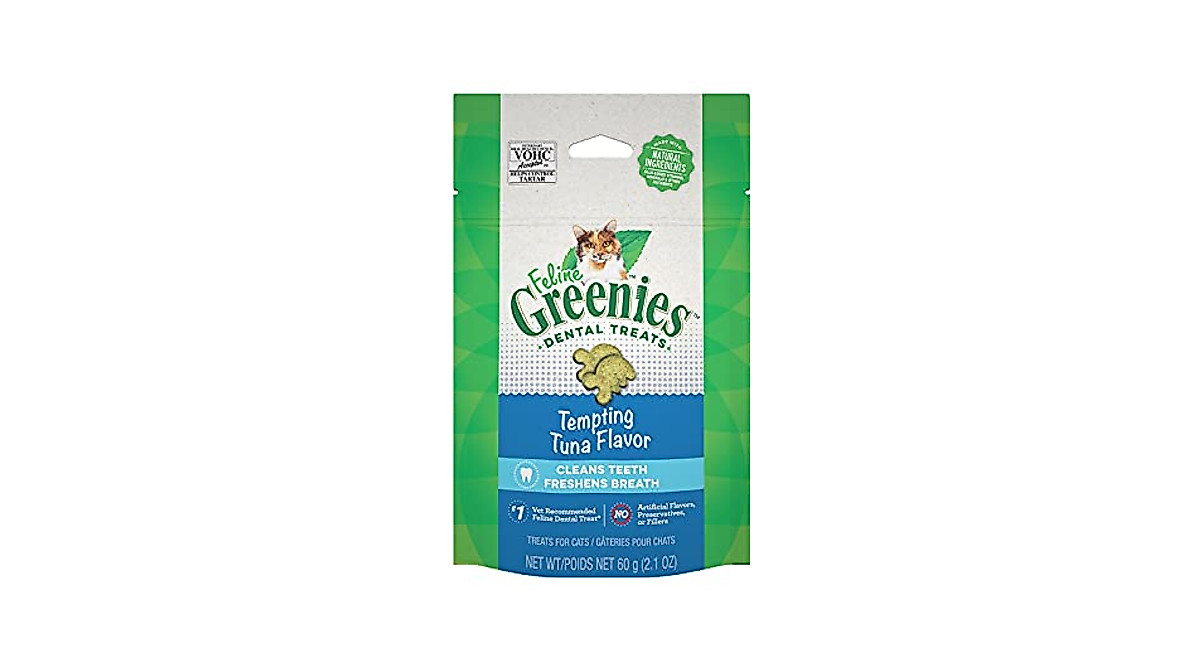 FELINE GREENIES Cat Dental Treats - Tempting Tuna Flavor