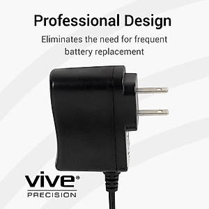 Vive Precision AC Adapter - Power Supply for Blood Pressure Monitor Models - 100-250V BP Compatible - DC 6V BPM Battery Charger - 6 feet Power Source Universal Converter - Extra Long 6 Foot Cord Plug