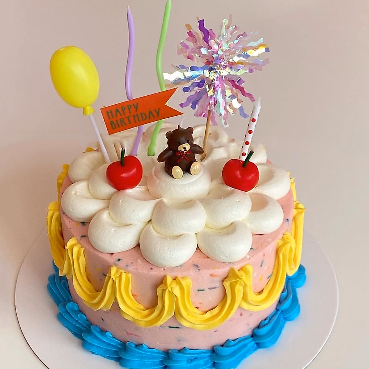 30PCS Cupcake Toppers, Takemay Sparkle Blue and Purple Foil Firework Cake Toppers for Christmas Party Birthday Wedding Ceremony