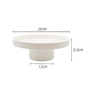 CLSMD Serve Trays 1Pc Solid Round Stand Tray Cake Dessert Fruit Bread Nut Cupcake Holder High Stand Plate Desktop Decor Party Modern Trays Decorative Decorative Tray