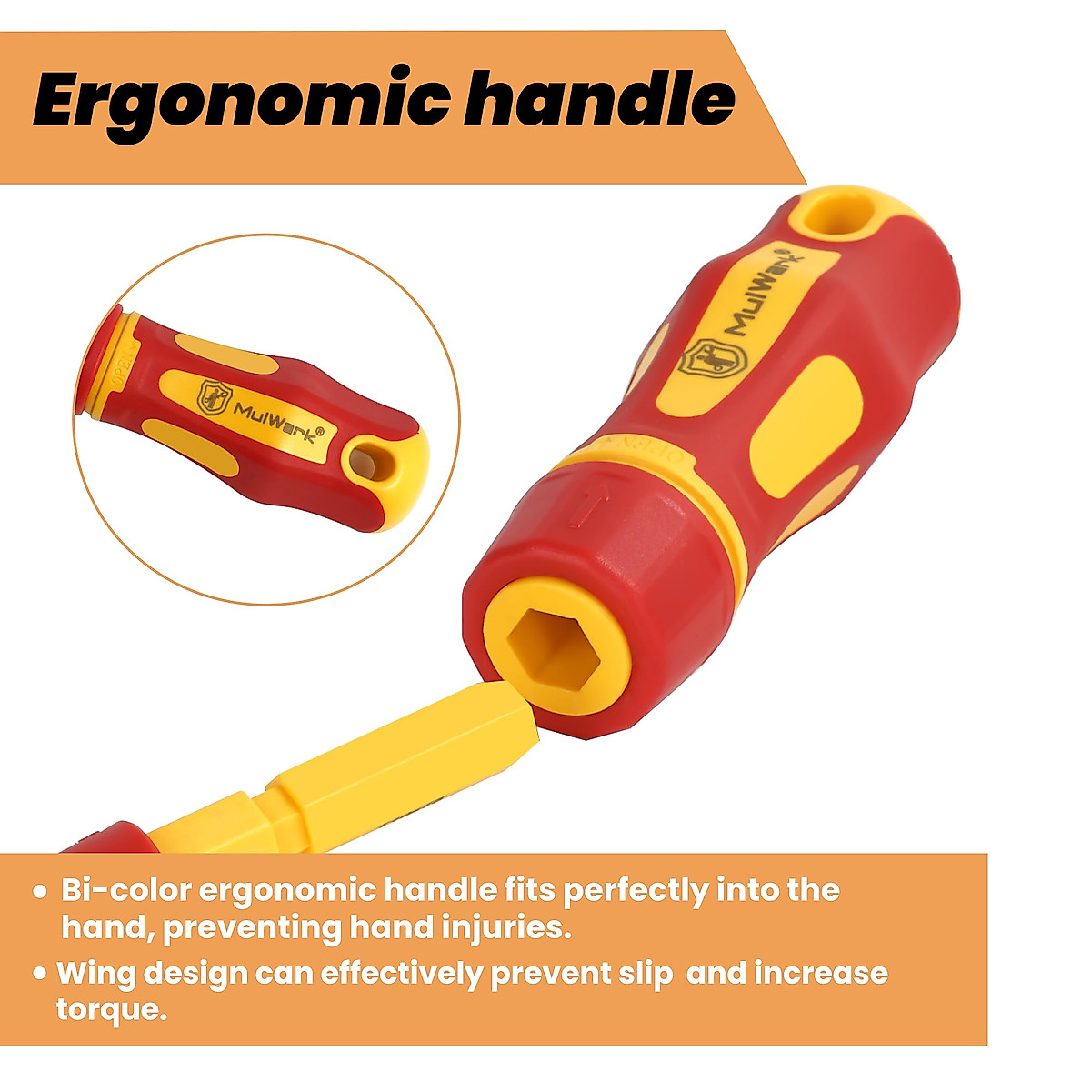 Mulwark 13-Piece Premium CR-V Insulated Screwdriver Set with 1000V Tools – Includes Phillips, Slotted, Pozidriv, and Torx Screwdrivers for Professional Use