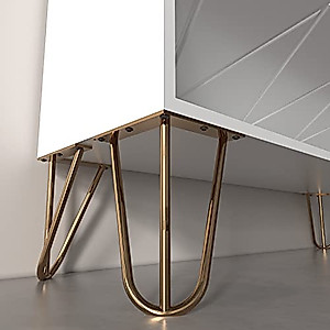 UEV Shoe Cabinet,Freestanding Shoe Rack Storage Organizer with Drawers & Metal Legs,Modern Shoe Storage Cabinet with 3 Flip Drawers for Entryway (White)