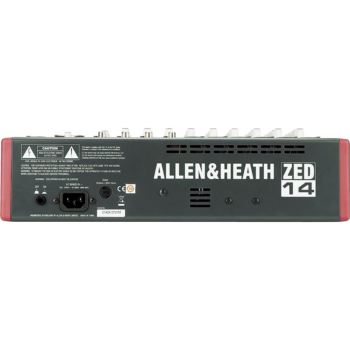Allen & Heath ZED-14 - 14-Channel Touring Quality Mixer with USB I/O (AH-ZED-14),Grey/Red