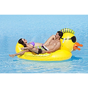 SportsStuff PUNK PIRATE DUCK Pool and Lake Float, Yellow, 70 inches