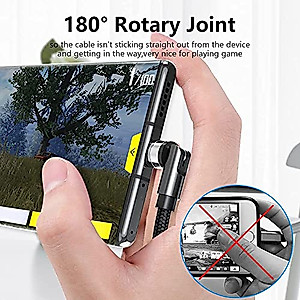 Yidawin 540° Rotating Magnetic Charging Cable, 3 in 1 Nylon Braided Magnetic Phone Charger Cable with Led Light, Compatible with Micro USB, Type C, iProduct and Most Devices [6.6ft/Black]