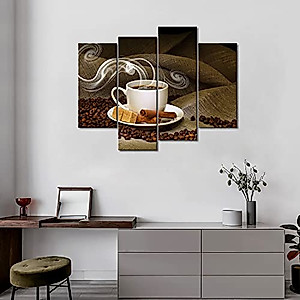 Coffee and Coffee Bean Kitchen Wall Art Painting Pictures Print On Canvas Food The Picture for Home Modern Decoration