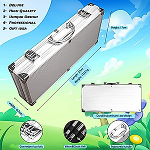 The Hungry Cook 19PCS 14“ Standard Stainless Steel BBQ Accessories Grill Tool Set, Premium Outdoor Grill Utensil Accessories with Aluminum Case, Prefect, Birthday, Grilling Gift for Men