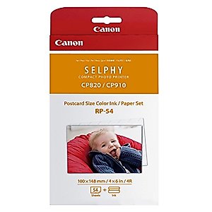 Canon RP-54 Color Ink/Paper Set, Compatible with SELPHY CP910/CP1200/CP1300