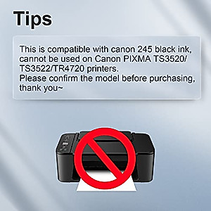 H&BO TOPMAE Remanufactured Ink Cartridge Replacement for Canon PG-245 PG-243 243XL 245XL Black for Canon PIXMA MG2522 TS3320 TR4527 MG2522 TR4520 MG2525 TS3322 MX490 Printer(2 Black)