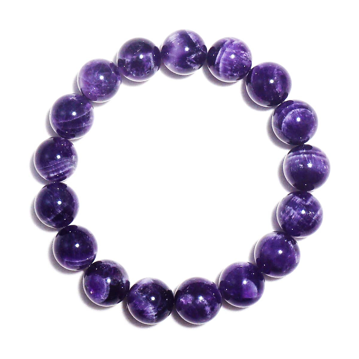 12MM Amethyst Bracelet for Men | Natural Third Eye & Crown Chakra Crystal | Fits for 8-8.5" Large Wrist | Emotional Healing Spiritual Gift for Talismans & Amulets & Talismans Amulets & Feng Shui