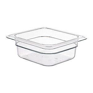 Cambro 62CW 1.1 qt Capacity, 6-15/16" Length x 6-3/8" Width x 2-1/2" Depth, Camwear Clear Polycarbonate Sixth Size Food Pan