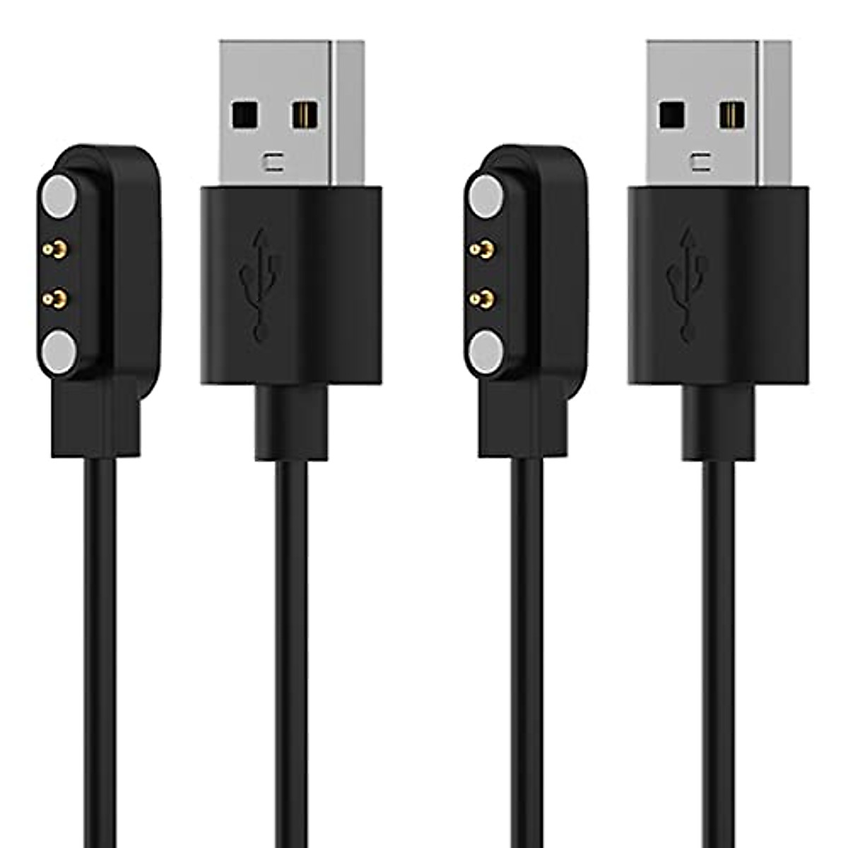 2-Pack Charger for YAMAY SW021 Willful SW023 SW025 Letsfit ID205L Letscom ID205G ID205S ID206 ID205U ID216 Umidigi Uwatch 3S 3 2 2S Urun Smart Watch Magnetic USB Charging Cable [3.3ft/100cm] (2)