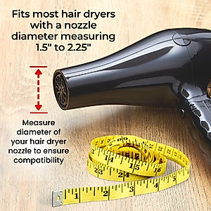 SnozzlePro Universal Hair Dryer Attachment Concentrator Nozzle Replacement and Silicone Nozzle Adapter - Fits Most Blow Dryer Nozzle Diameters from 1.5” to 2.25” (Bundle, 2 Items)