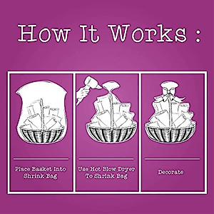 Purple Q Crafts Shrink Wrap 5 Pack Basket Bags for Gift Baskets Clear Cellophane PVC Shrink Bags 32"x 40"