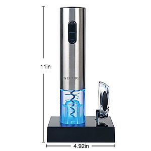 Secura 12-Piece Wine Accessories Set Electric Wine Opener, Wine Foil Cutter, Wine Aerator, Wine Saver Vacuum Pump and 2 Wine Stoppers
