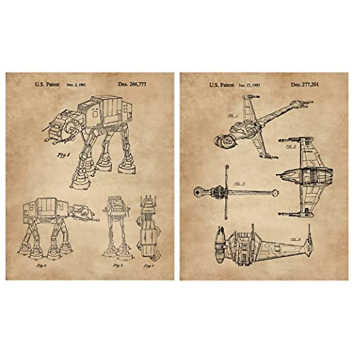 Star Vessels Gifts - Set of 8 Wall Art Prints (8x10) for Men Boys Women Bathroom Bedroom Room Decor Movie Sci Fi Wars Comic-Con Man Cave Garage Retro Reinterpreted Studio Student Decorations