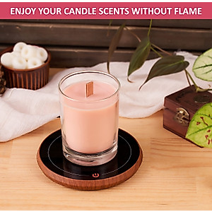 Nouvati 4-in-1 Wax Melt Warmer/Candle Warmer/Mug Warmer-Coffee Warmer for Desk Auto Shut-Off: Excellent Heating, Advanced Sensor, Safety Features, Stylish and Compact (Wood Grain)