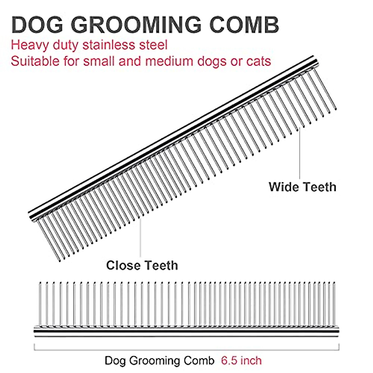 FAIGEO Dog Grooming Scissors Kit with Safety Round Tips Stainless Steel Professional Dog Grooming Shears Set - Thinning, Curved Scissors and Comb for Dog Cat Pet