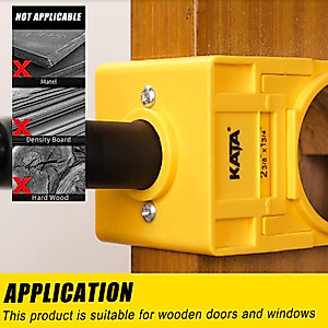 KATA 1-3/8" - 1-3/4" Door Lock Installation Set with Guide Template, Door Lock Hole Saw Kit Ideal for Wooden Doors