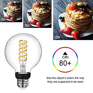 MEILUX G25(G80) 6W LED Globe Light Bulbs, Neutral White 4000K, 6W Equivalent to 60W, 600LM E26 Base Dimmable with 80+ CRI, Vintage Edison LED Filament Clear Bulbs for Bathroom Bedroom Vanity(6 Pack)