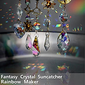 Gpurplebud Sun Catchers Indoor Window - 5 Pieces Hanging Crystal Suncatcher for Window Rainbow Prism Crystal Decorations for Home Wedding Car Party Patio Garden Decor (5 Model)