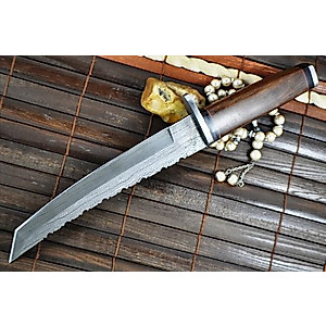 Perkin - Handmade Damascus Hunting Knife - Tanto Balde