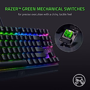Razer BlackWidow V3 Tenkeyless TKL Mechanical Gaming Keyboard: Green Mechanical Switches - Tactile & Clicky - Chroma RGB Lighting - Compact Form Factor - Programmable Macros