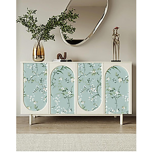 Peel and stick Wallpaper Farmhouse Wild Floral Peel and stick Wallpaper French Peel and Stick Wallpaper Blue Wallpaper for Bedroom Stick on Wallpaper Cabinets Contact Paper (Soft Blue, 17.7" X 78.74")