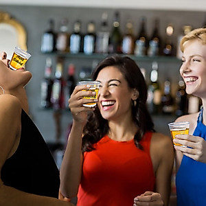 CIEOVO 100 Pieces Happy Birthday Party Shot Glass, Disposable 2 oz Plastic Cups 21st Happy Birthday Gifts Clear Tasting Cups for Birthday Party Supplies