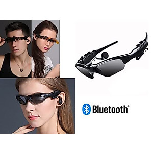 eBhag868 Smart Sport Sunglasses with UV Protection and Wireless Bluetooth for Handsfree Headphone (Black)