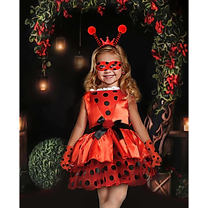 Ladybug Costume for Women Girls Ladybug Bopper Antenna Headband Masks Toys Accessories Set for Adult Kids Halloween Dress Up