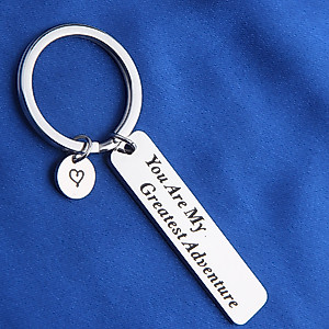 FEELMEM Lovers Long Distance Relationship Gift My Greatest Adventure Keychain