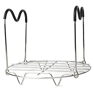 HapWay Steamer Rack Trivet with Heat Resistant Silicone Handles Compatible with Instant Pot 6 & 8 qt Accessories, Stainless Steel Steaming Rack Trivet Stand for Pressure Cooker